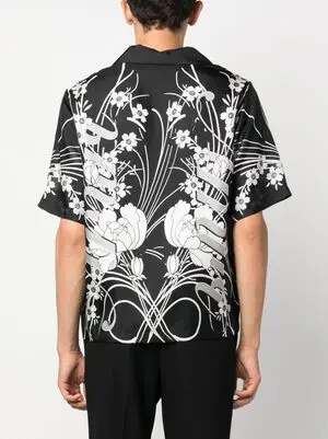 Amiri Floral-print Silk Shirt - Black