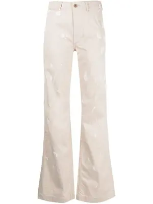 R13 Paint Splatter Flared Trousers