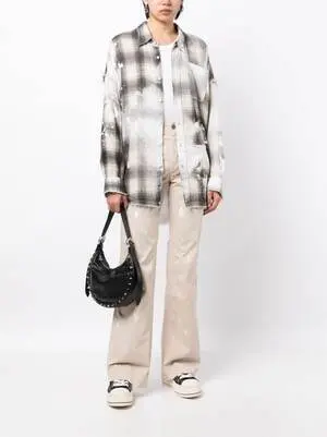 R13 Paint Splatter Flared Trousers