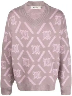 MISBHV Intarsia-knit Logo Jumper - Pink