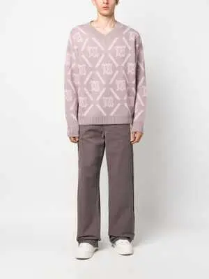 MISBHV Intarsia-knit Logo Jumper - Pink