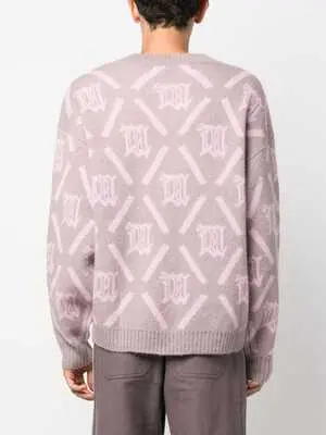 MISBHV Intarsia-knit Logo Jumper - Pink