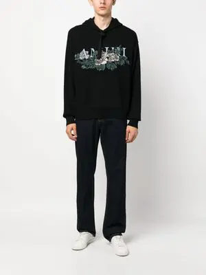 Amiri Intarsia-knit Logo Hoodie