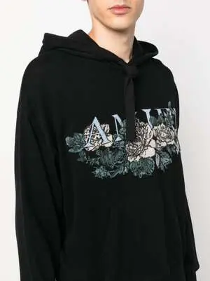 Amiri Intarsia-knit Logo Hoodie