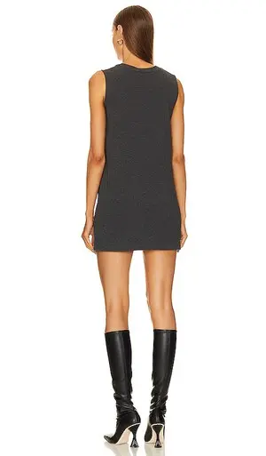 Norma Kamali Sleeveless Tailored Terry Mini Dress - Dark Heather Grey