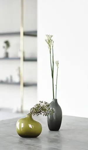 KINTO Sacco Vase Glass 01 In Olive