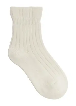 Falke Bedsock Rib Wool-blend Socks - Off White