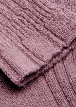 Falke Bedsock Rib Wool-blend Socks - Rose