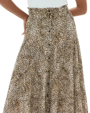 Whistles Serene Cheetah Crinkle Skirt