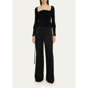 JASON WU Straight-leg Lace-trim Pants - Black/black