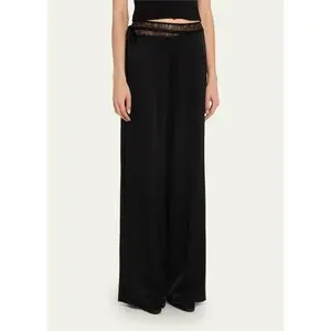 JASON WU Straight-leg Lace-trim Pants - Black/black