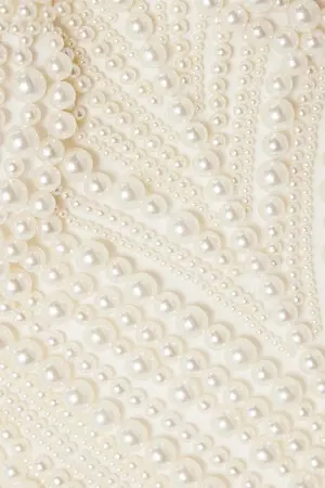 Retrofete Deema Strapless Faux Pearl-embellished Crepe Mini Dress