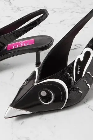 Emilio Pucci Studded Leather Slingback Pumps