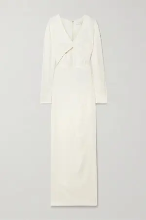 Lapointe Cutout Crepe Maxi Dress - Cream