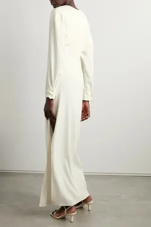 Lapointe Cutout Crepe Maxi Dress - Cream