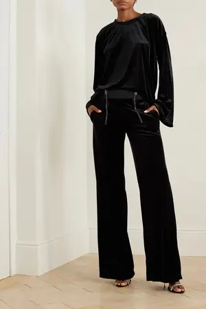 TOM FORD Zip-embellished Velour Track Pants