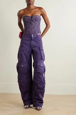 TOLU COKER The Vanguard Strapless Denim-jacquard Bodysuit