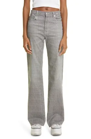 R13 Jane Check Straight Leg Jeans