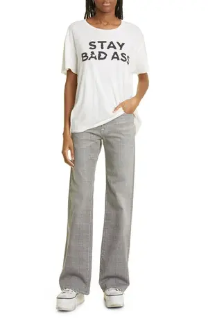 R13 Jane Check Straight Leg Jeans
