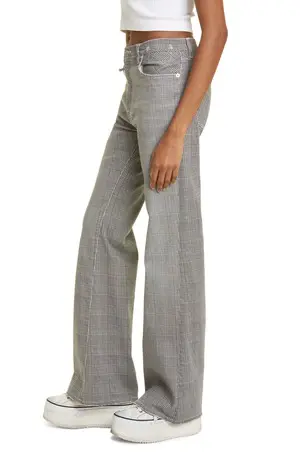 R13 Jane Check Straight Leg Jeans