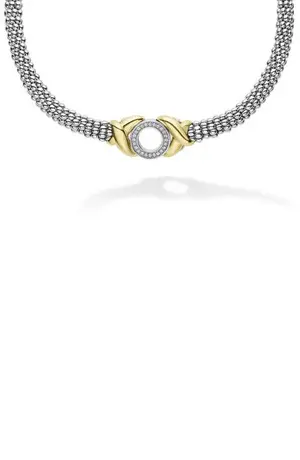 Lagos Embrace Pavé Diamond Caviar Necklace