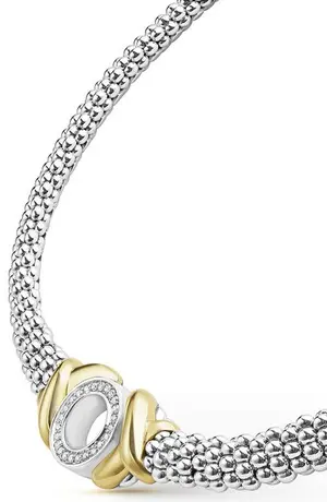 Lagos Embrace Pavé Diamond Caviar Necklace