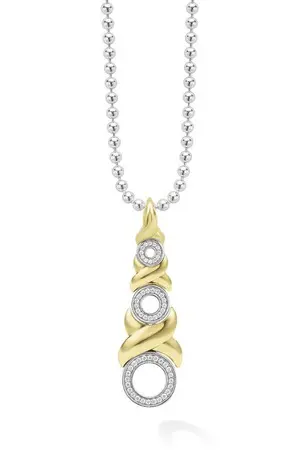 Lagos Embrace Xo Pavé Diamond Pendant Necklace - Metallic