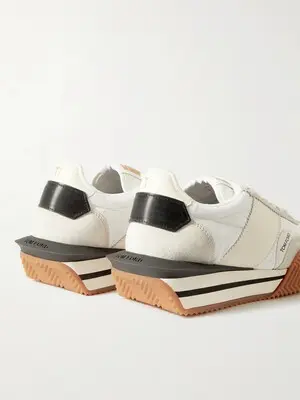 TOM FORD James Rubber-trimmed Sneakers - Neutrals