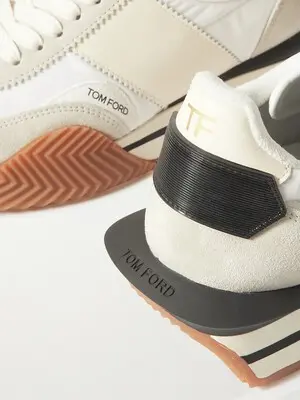 TOM FORD James Rubber-trimmed Sneakers - Neutrals