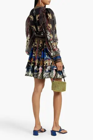 Camilla Crystal-embellished Printed Mini Dress