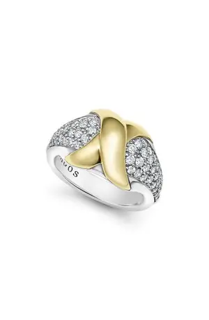 Lagos Embrace Pavé Diamond Ring - Metallic