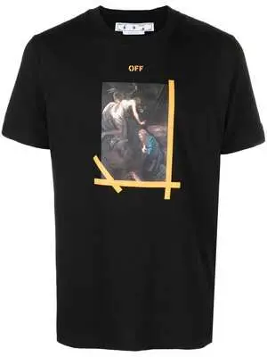 Off-White Arrows Caravaggio Print T-shirt Black White
