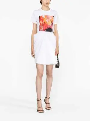Alexander McQueen Draped Cotton Miniskirt