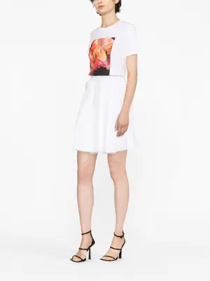 Alexander McQueen Draped Cotton Miniskirt