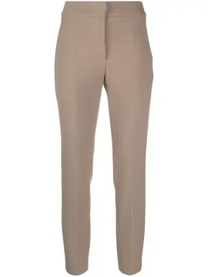 Peserico Cropped Slim-fit Trousers - Brown