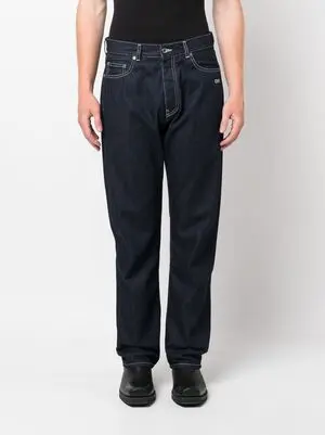 Off-White Logo-embroidered Skate Jeans - Blue