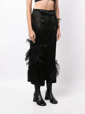 JNBY Tulle Ruffled Straight Skirt