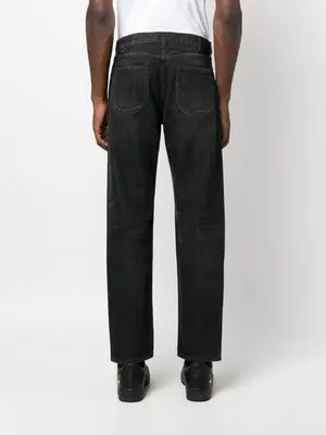 Off-White Logo-patch Tapered Jeans - Grey