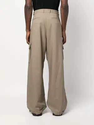 Off-White Emb Drill Wide-leg Cargo Trousers - Neutrals