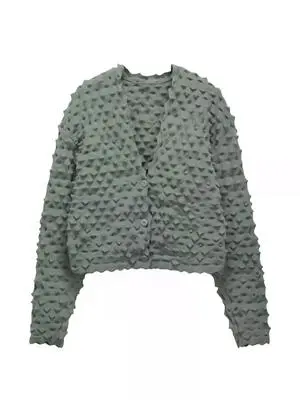 JNBY V-neck Cropped Cardigan - Green