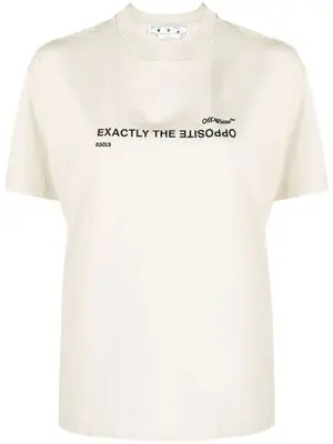 Off-White Exactly The Opposite-print T-shirt 0932 Greyfuchsia
