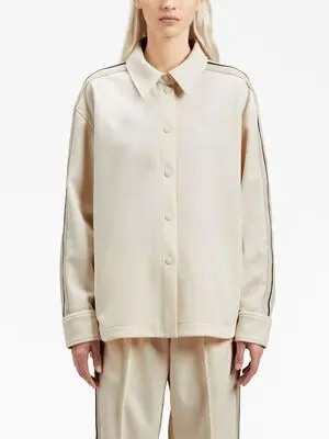 Palm Angels Logo-embroidered Track Shirt - White
