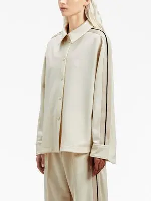 Palm Angels Logo-embroidered Track Shirt - White