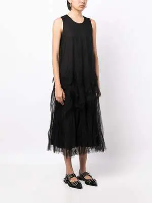 JNBY Tulle-overlay Midi Dress