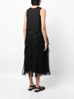 JNBY Tulle-overlay Midi Dress