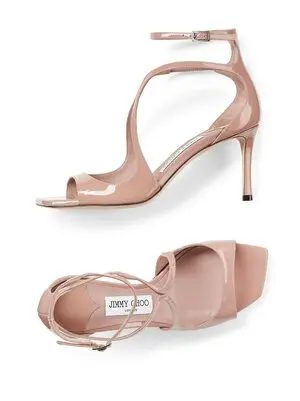 JIMMY CHOO Azia 75mm Patent-leather Sandals - Pink