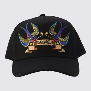 Dsquared2 Multicolour Cotton Baseball Cap - Black