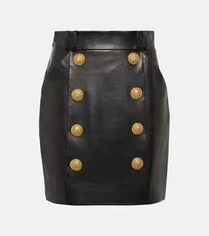 Balmain Leather Mini Skirt