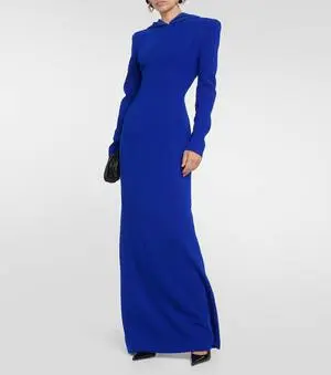 MONOT Hooded Crepe Maxi Dress