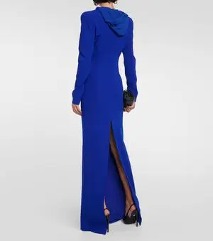 MONOT Hooded Crepe Maxi Dress